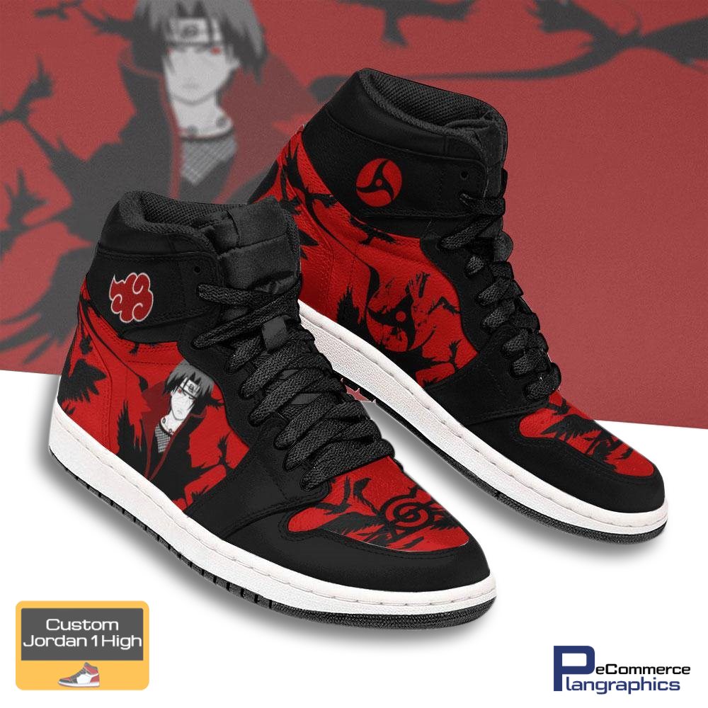 Itachi Akatsuki Sneakers Naruto Basketball Shoes - Plangraphics