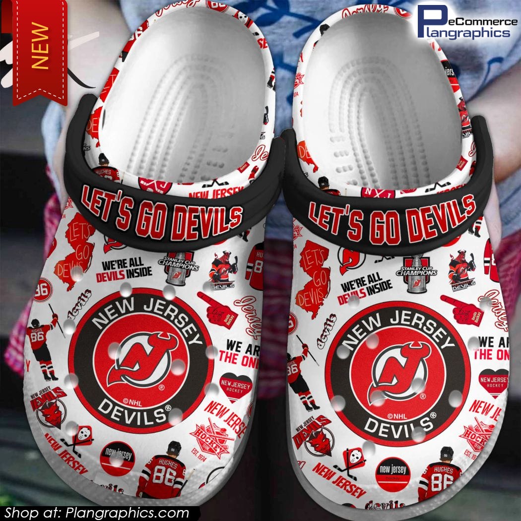 Let's Go Devils We're All Devils Inside New Jersey Devils Classic Crocs ...