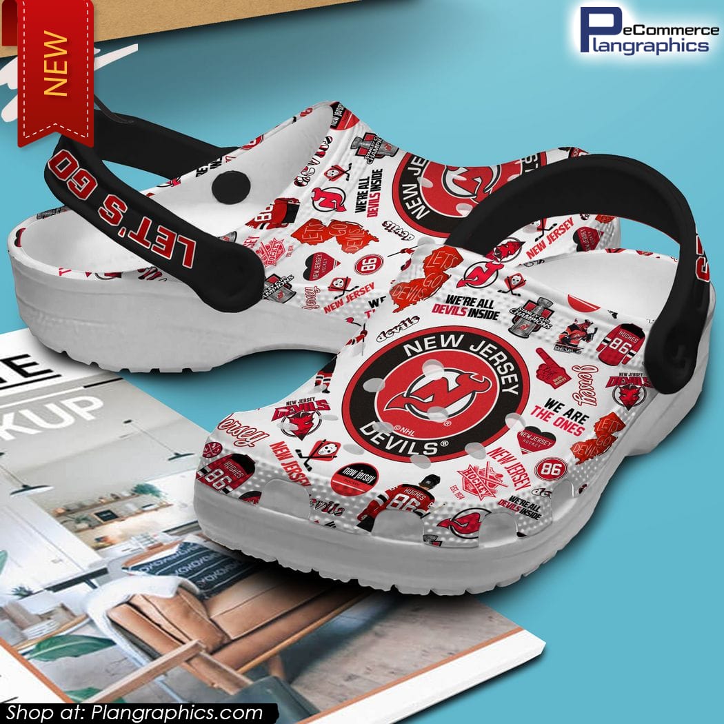 Let's Go Devils We're All Devils Inside New Jersey Devils Classic Crocs ...